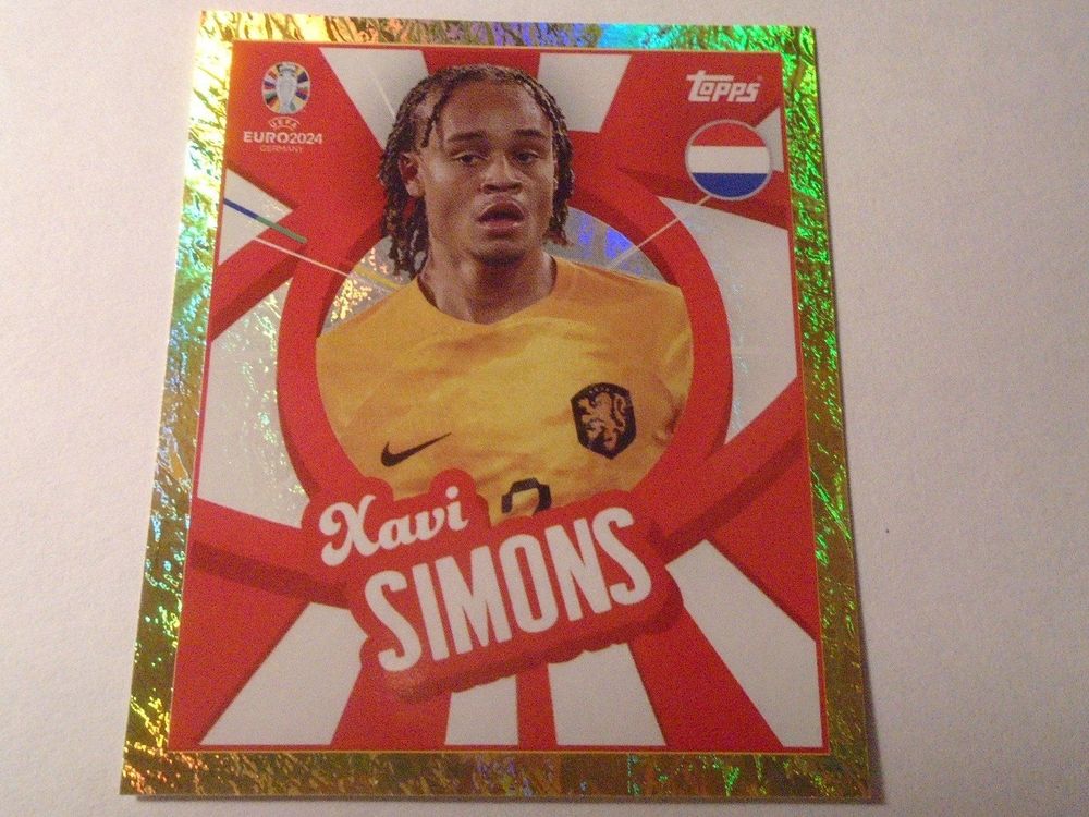 1 TOPPS EM 24 Fusball Bildli PTW NED XAVI SIMONS RAND GOLD (Gebraucht ...