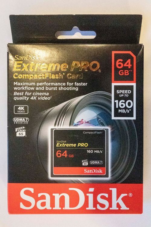 SanDisk Extreme Pro Compact Flash 64 GB / 160 MB/S (Neu und ...