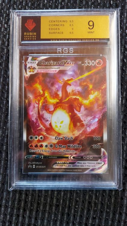 Charizard Vmax RGS 9 graded Slab UPC Promo (Neu (gemäss Beschreibung ...