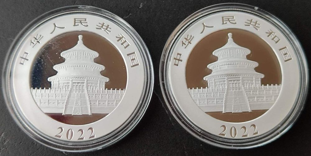 2 Stk. China Panda 2022 stgl. à 1 Unze / unzirkuliert (Neu und ...