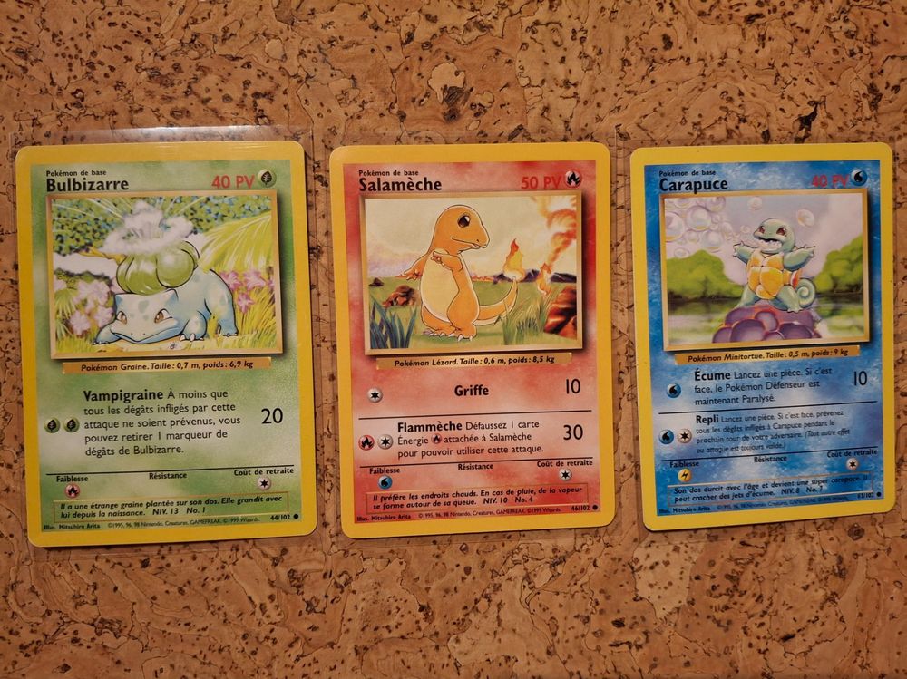 Base set FR Bulbizarre Salamèche Carapuce 1999 (Neuf (Voir description ...