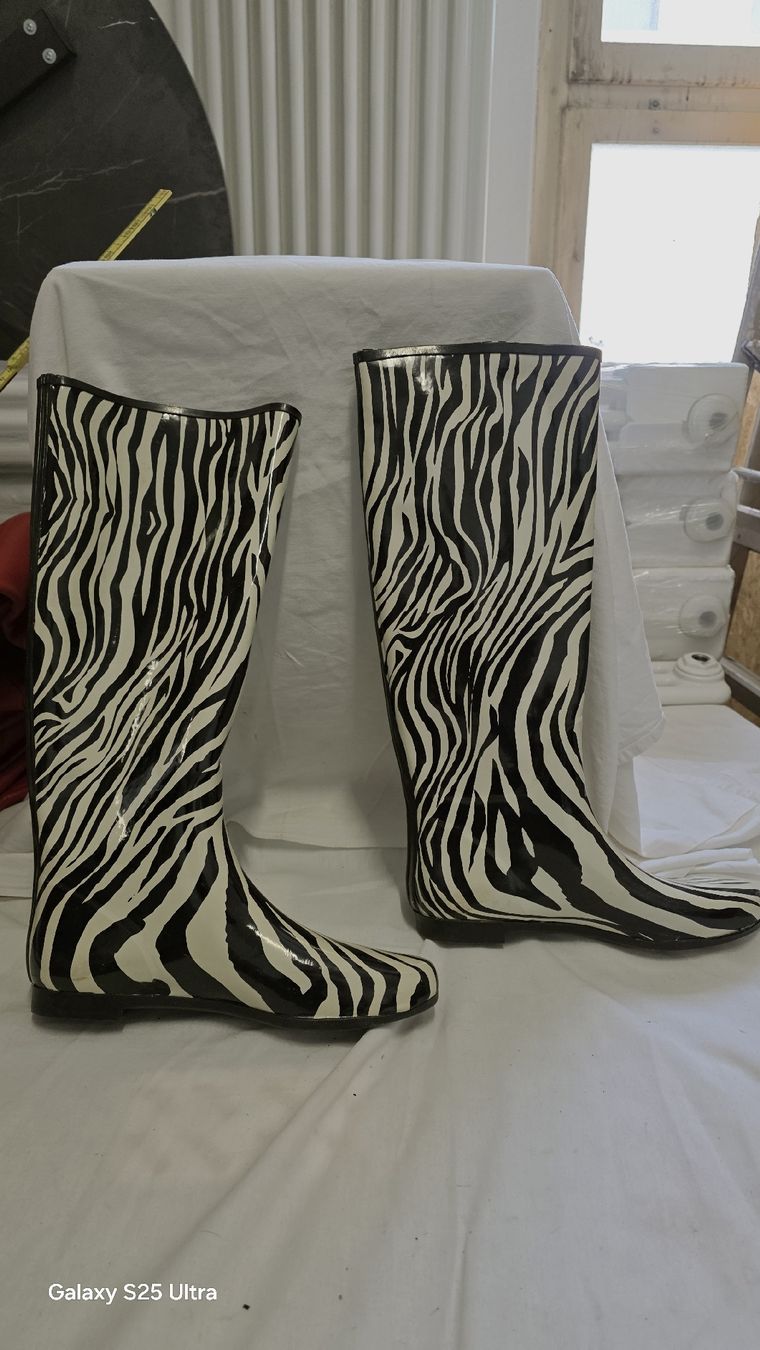 Unisex Gummistiefel Zebra Schwarz/Weiss – Grösse 40 – Schaft (Neu ...