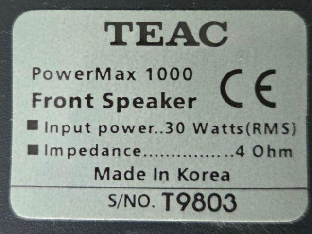 TEAC PowerMax 1000 – 2 Front & 1 Center Speaker (Gebraucht) in Jens für ...