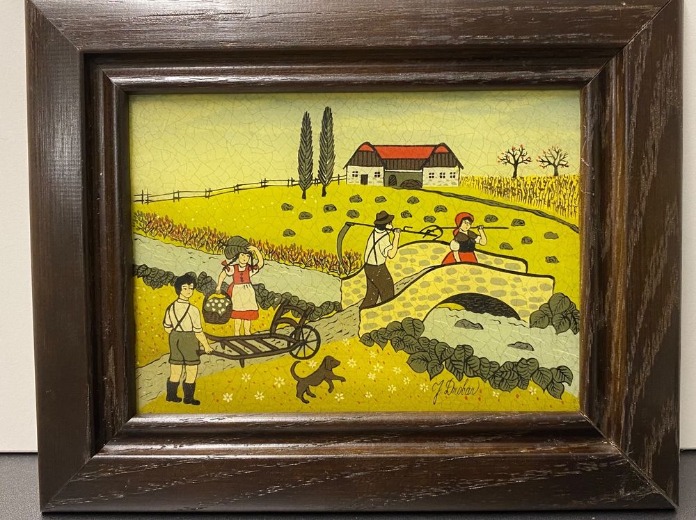 Hinterglasmalerei nummeriert Rahmen aus altem Holz (Gebraucht) in Oberägeri für CHF 8 – mit ...