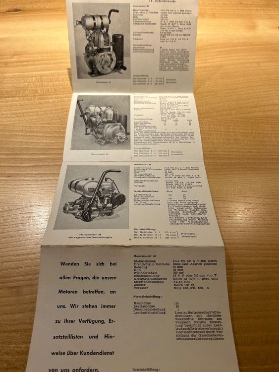 Alte Betriebsanleitung Hirth Motoren zu Einachser (Gebraucht) in Lienz für CHF 20 – mit ...