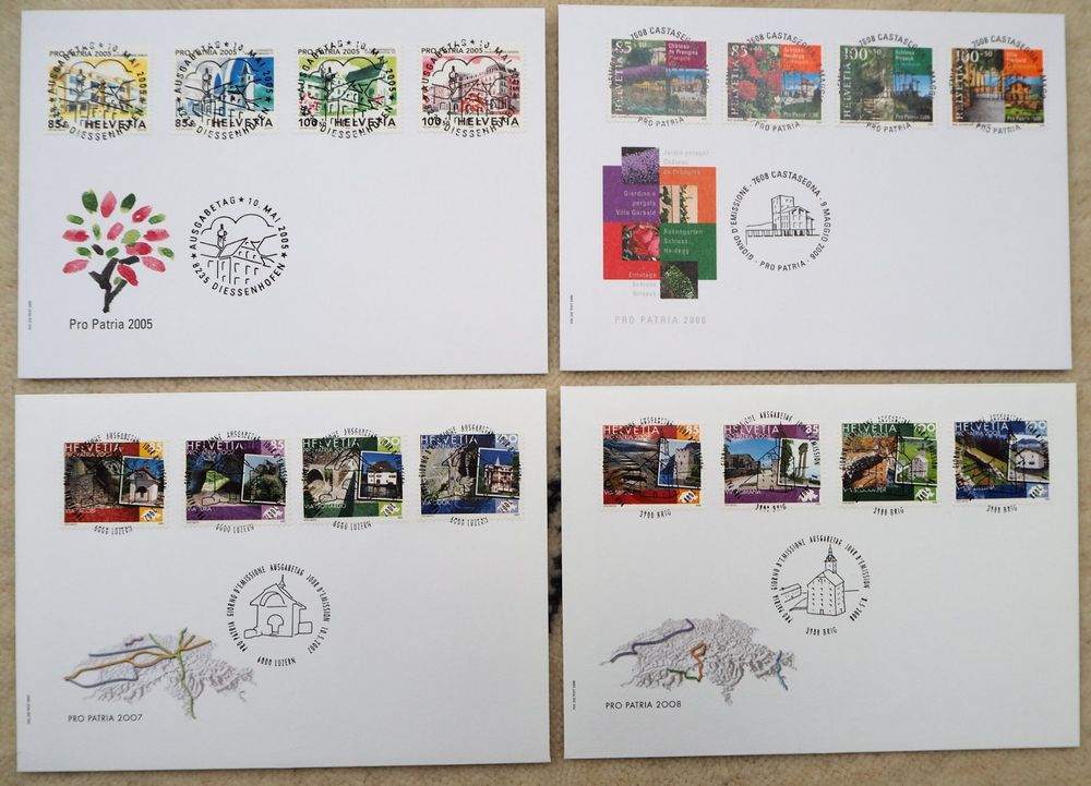 FDC Pro Patria 2005 - 2008 voll ET blanco, illustriert (Neu und originalverpackt) in Zürich für ...