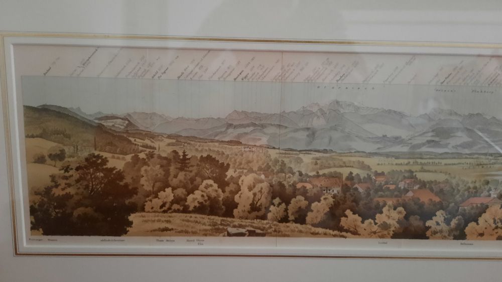 Kolorierter 2 Meter Stich Alpenpanorama , Mitte Feusisberg (Gebraucht) in zürich für CHF 350 ...