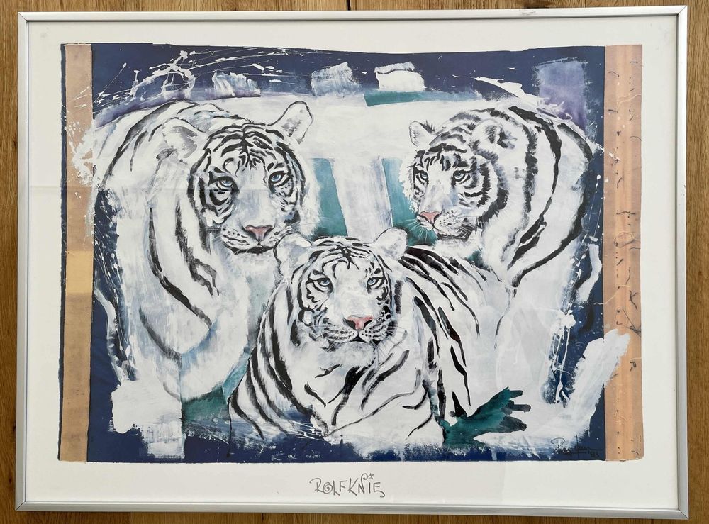 Rolf Knie "Three white Tigers" 60 x 80 cm (Gebraucht) in Anglikon für CHF 5 – nur Abholung auf ...