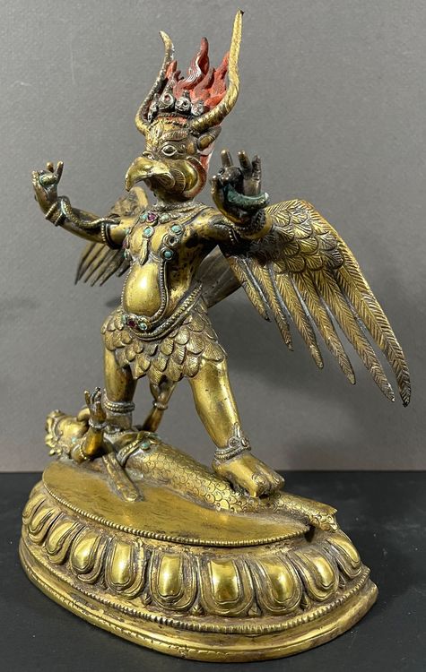 18-19. Jh Tibet Vergoldete Bronze eines Garuda mit Flügel (Gebraucht ...