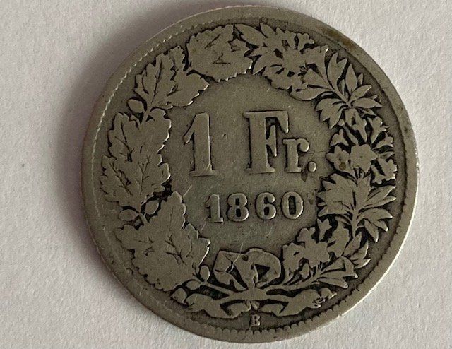 Silbermünze 1 Franken 1860 Helvetia Schweiz Swiss Franc | Kaufen auf Ricardo