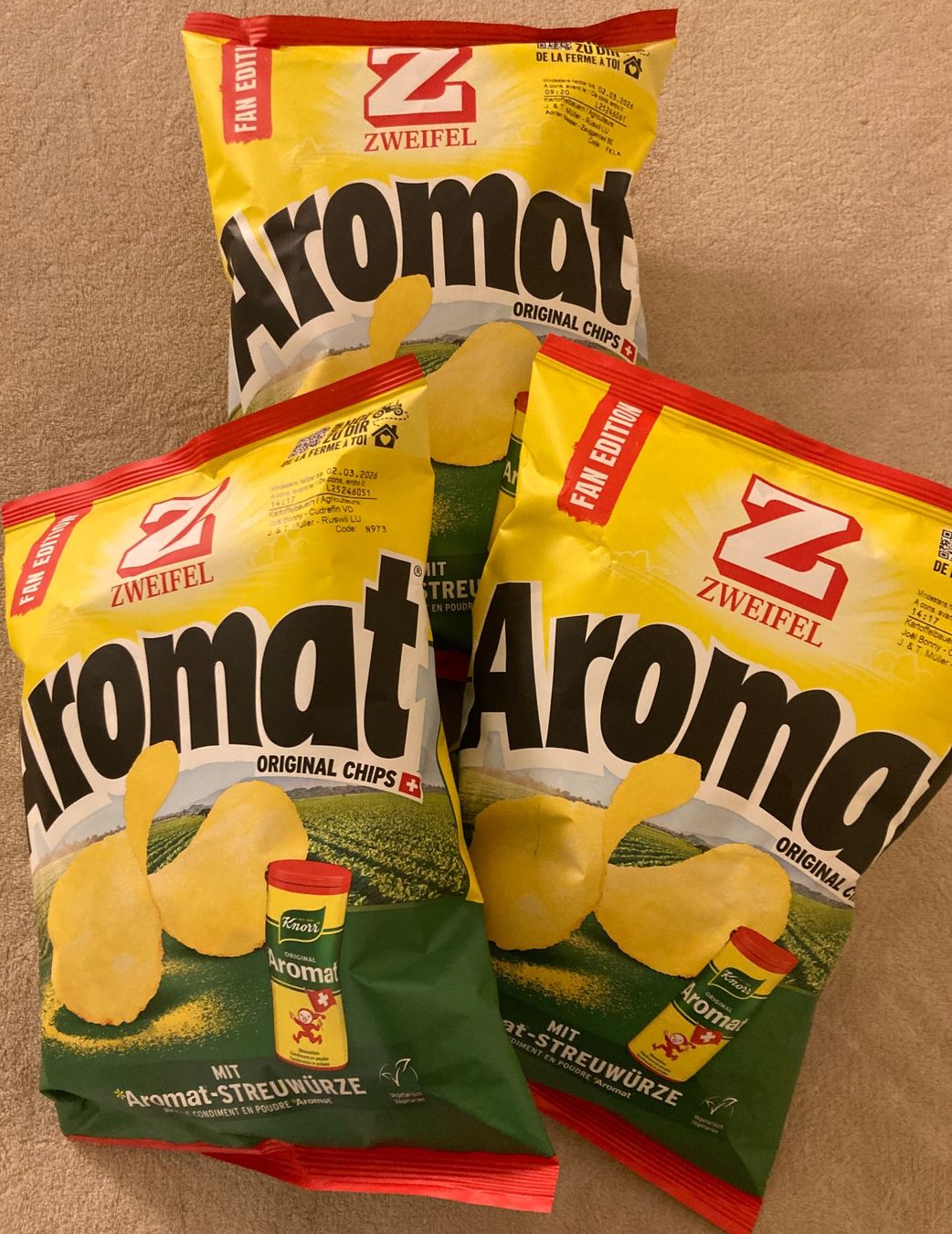 3xAromat Zweifel Original Chips Fan Edition (Neu und originalverpackt ...