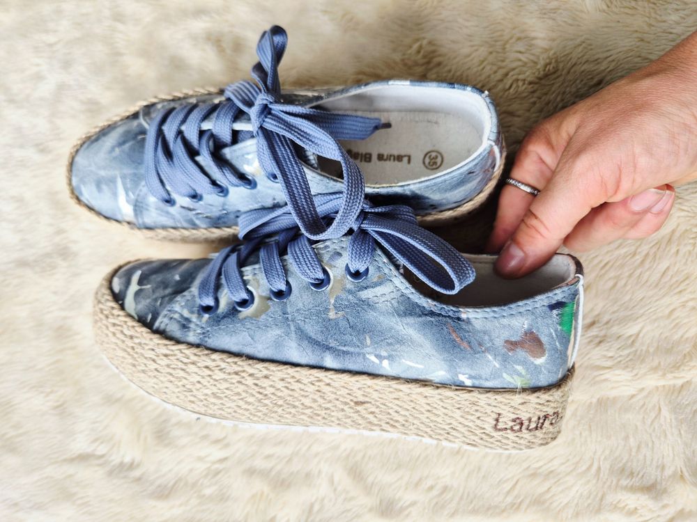 LAURA BIAGIOTTI 35 SCHUHE SNEAKER BAST LEDER PLATEAU TOP (Gebraucht) in ...