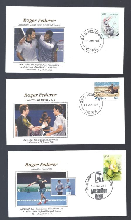 AUSTRALIA 3 covers Roger Federer 2013-2014 | Kaufen auf Ricardo