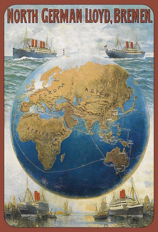 Blechschild-NORTH GERMAN LLOYD BREMEN (Neu und originalverpackt) in ...