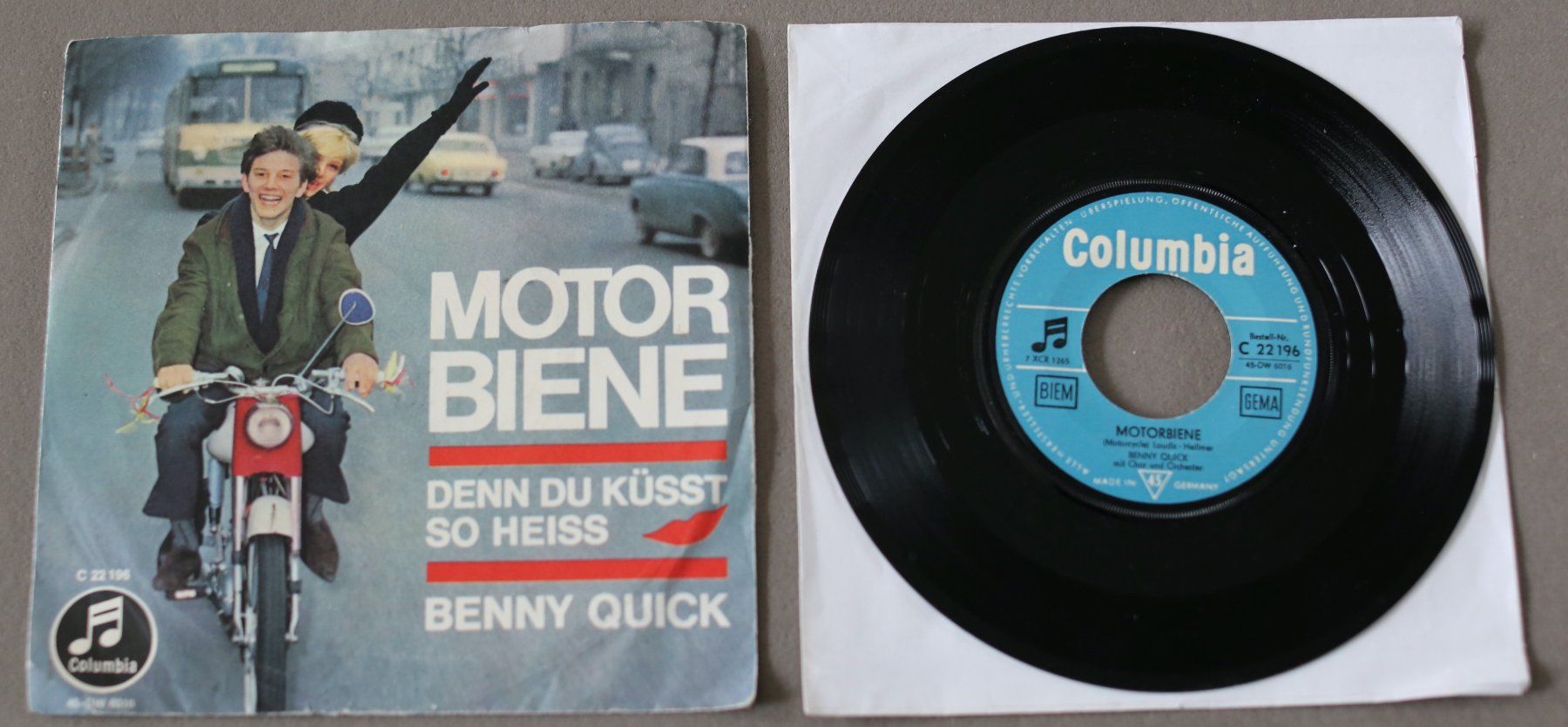 Single, Schlager/Rock'n'Roll, Benny Quick, Motorbiene, 1962 (Gebraucht ...