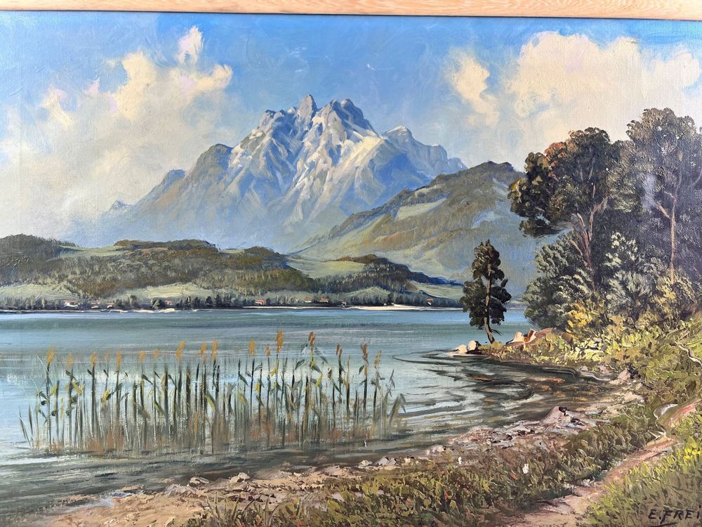 Berglandschaft Gemälde signiert. (Gebraucht) in Neuhausen am Rheinfall für CHF 30 – nur Abholung ...