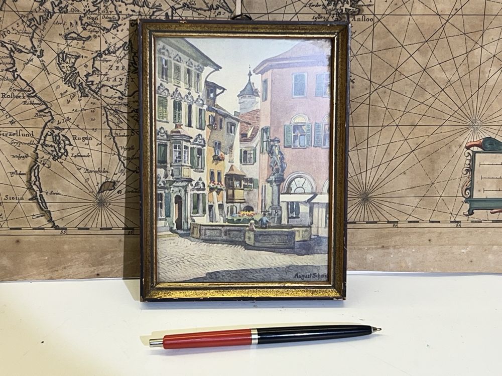 Aquarell August Schmid Schaffhauser Altstadt gerahmt (Gebraucht) in schaffhausen für CHF 25 ...