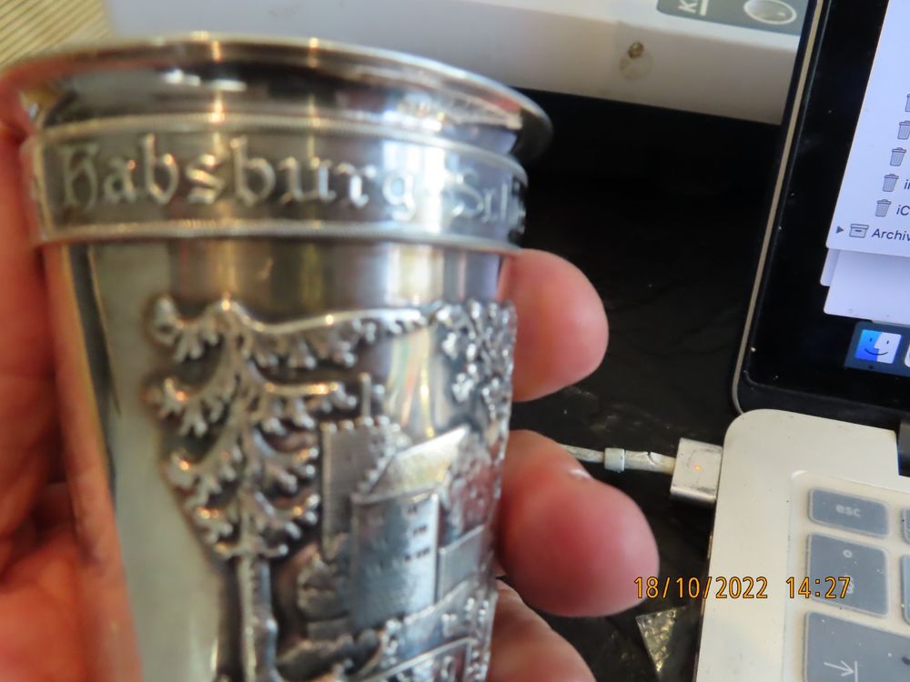 Silberbecher800, Habsburg Schiessen,Hoch,83.72mm,Gew.109.7Gr (Gebraucht) in Oberdorf BL für CHF ...