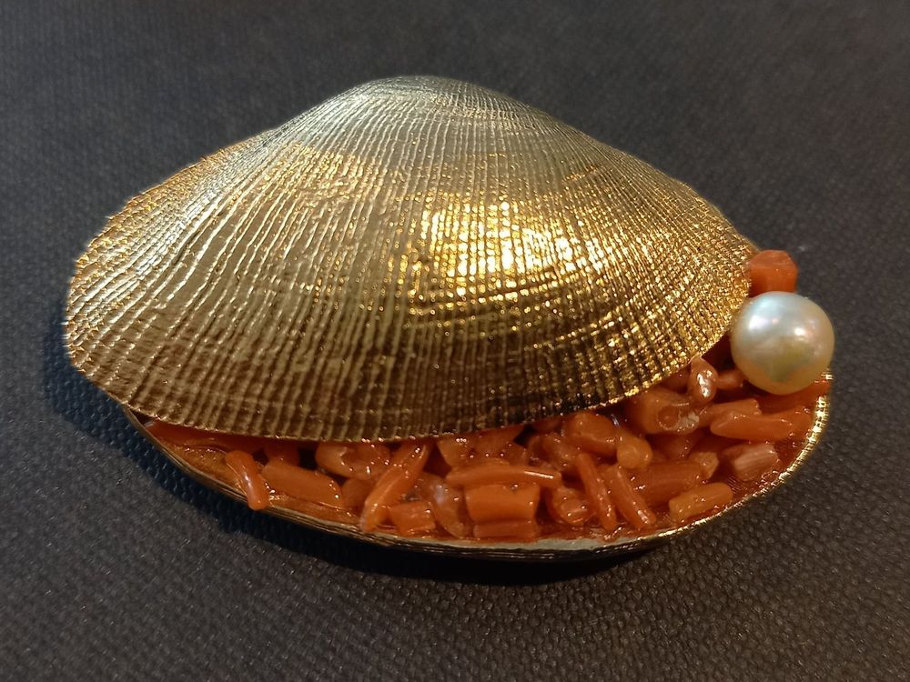 Brosche - Muschel - Corallen und Perle (Gebraucht) in Bischofszell für ...