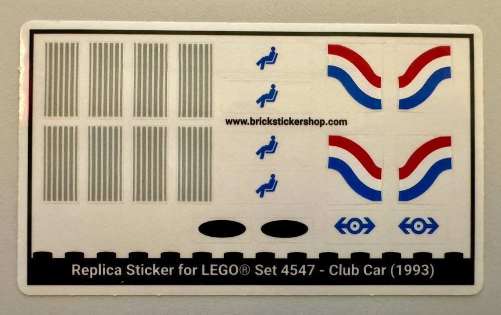 Lego 9V Eisenbahn Panoramawagen 4547 Stickerset Replica | Kaufen auf ...