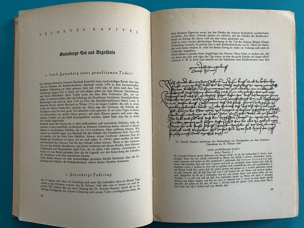 JOHANNES GUTENBERG – LEBEN UND WERK (1947) (Gebraucht) in Zürich für ...