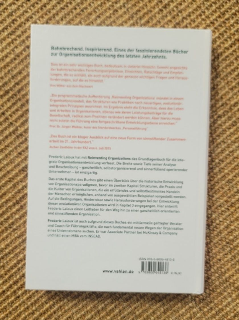 Reinventing Organizations von Frederic Laloux (Neu (gemäss Beschreibung)) in Elgg für CHF 12 ...