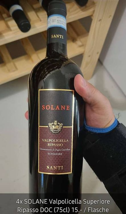 4x SOLANE Valpolicella Superiore Ripasso DOC (75cl) (Usato) a Frutigen per CHF 60 – solo ritiro ...