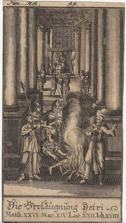 Orig. Kupferstich, Verleugnung Petri, um 1780, Bibel (Gebraucht) in Frauenfeld für CHF 14 – mit ...