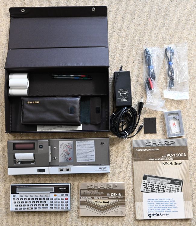 Sharp PC-1500A Pocket Computer mit Drucker und viel Zubehör (Gebraucht ...