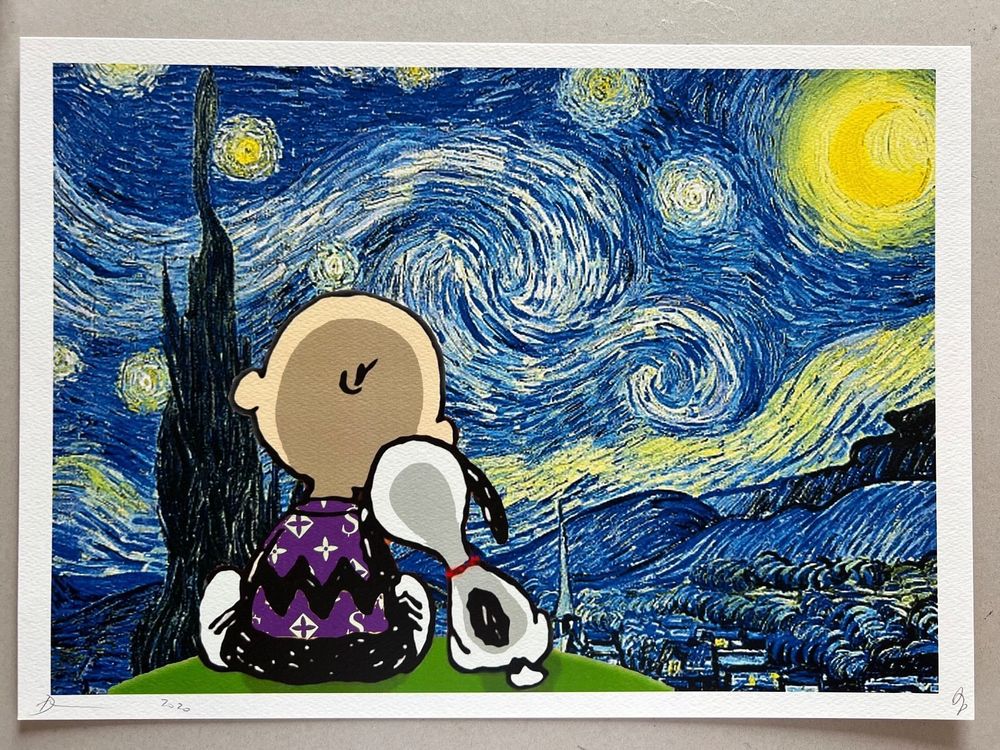 DEATH NYC « Van Gogh Snoopy & Charlie Brown » (Neu (gemäss Beschreibung ...