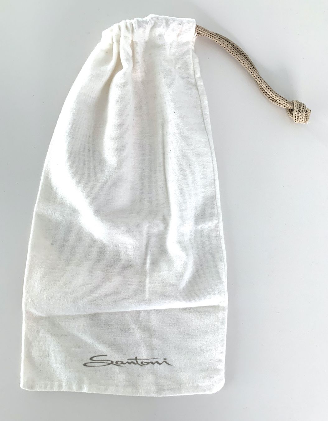 SANTONI Stoffbeutel Dust bag Zugband weiss - 19 x 37 cm -NEU (Neu ...