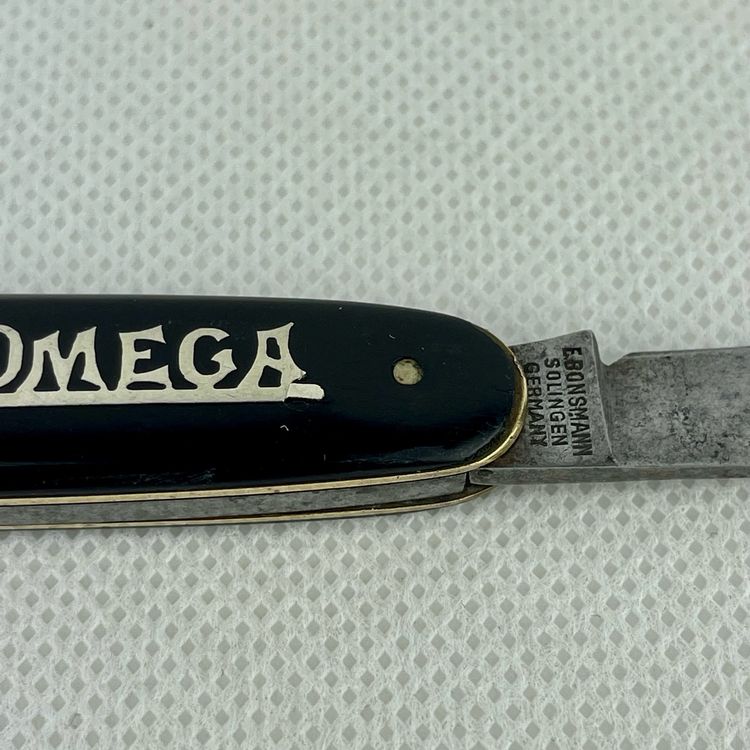 Vintage OMEGA Pocket knife Black Ebonsmann Solingen Germany (Gebraucht ...