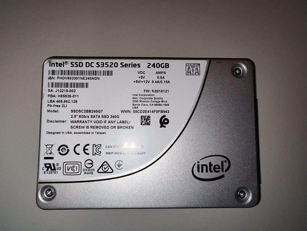 INTEL SSD DC S3520 Series 240GB, geprüft | Kaufen auf Ricardo
