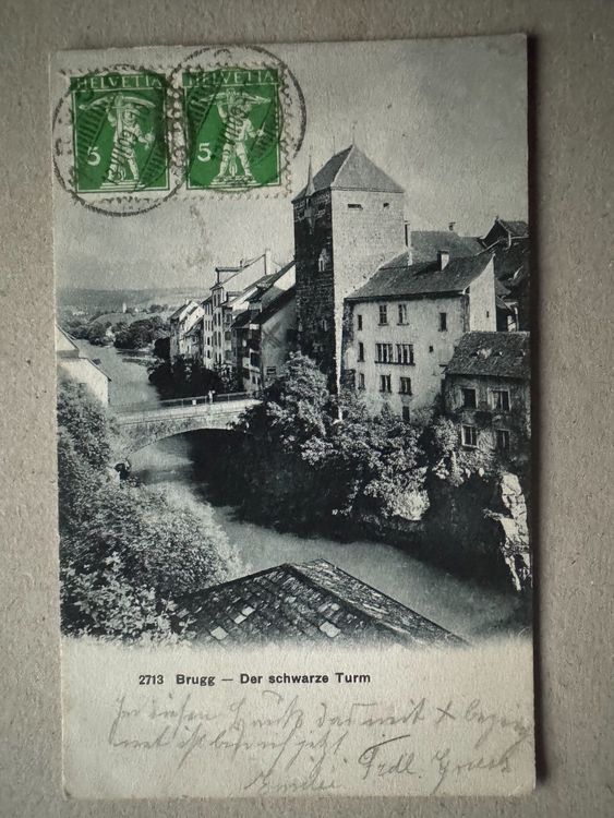 BRUGG - Der schwarze Turm - Ansichtskarte (Gebraucht) in Tegerfelden für CHF 7 – mit Lieferung ...
