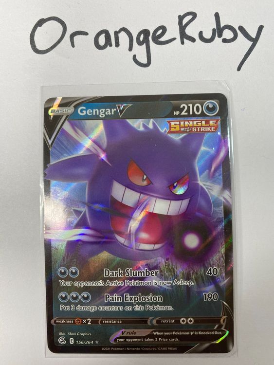 Gengar V 156/264 Fusion Strike FST English (small dent) (Neu (gemäss ...