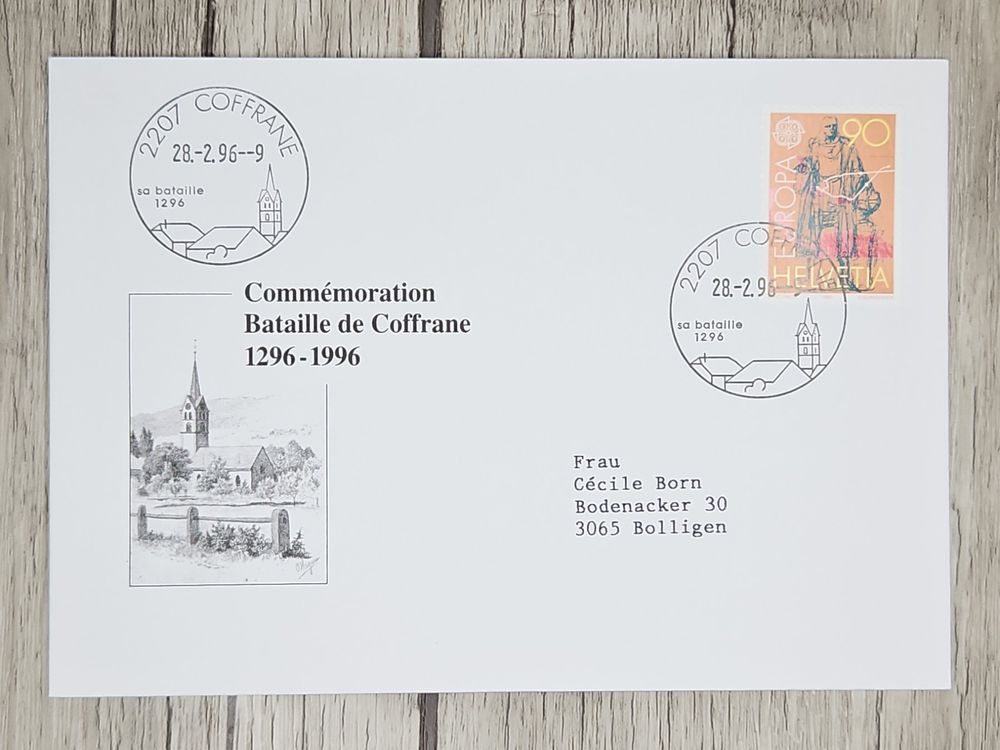 CL11 Enveloppe + Timbre Suisse 1996 (Gebraucht) in Cousset für CHF 0.85 – mit Lieferung auf ...