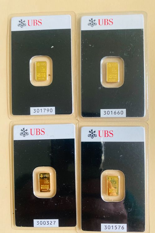 UBS 4 x 1 gr Kinebar gold (Neuf avec emballage d'origine) à Neuchâtel pour CHF 400 – avec ...