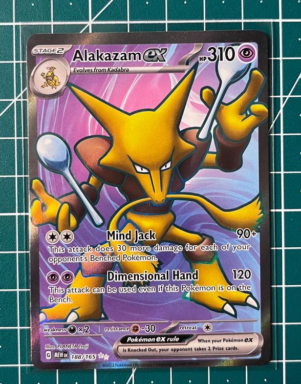 Alakazam FULL ART 188/165 Pokemon Mew 151 (Neu (gemäss Beschreibung ...