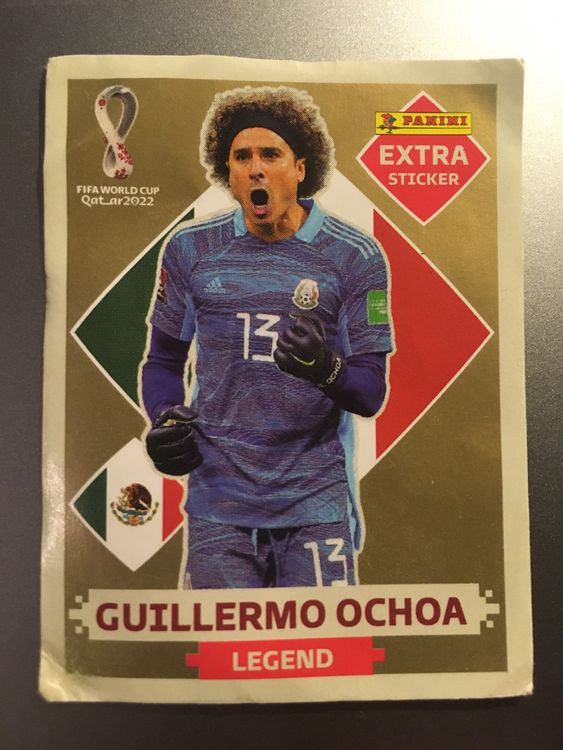 WM 2022 Panini Extra Sticker Legend Guillermo Ochoa Gold | Kaufen auf ...