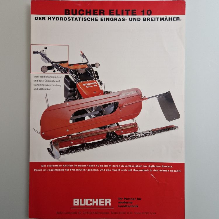 Bucher Einachser Elite 10 Balkenmäher, Prospekt, Traktor (Gebraucht) in ...