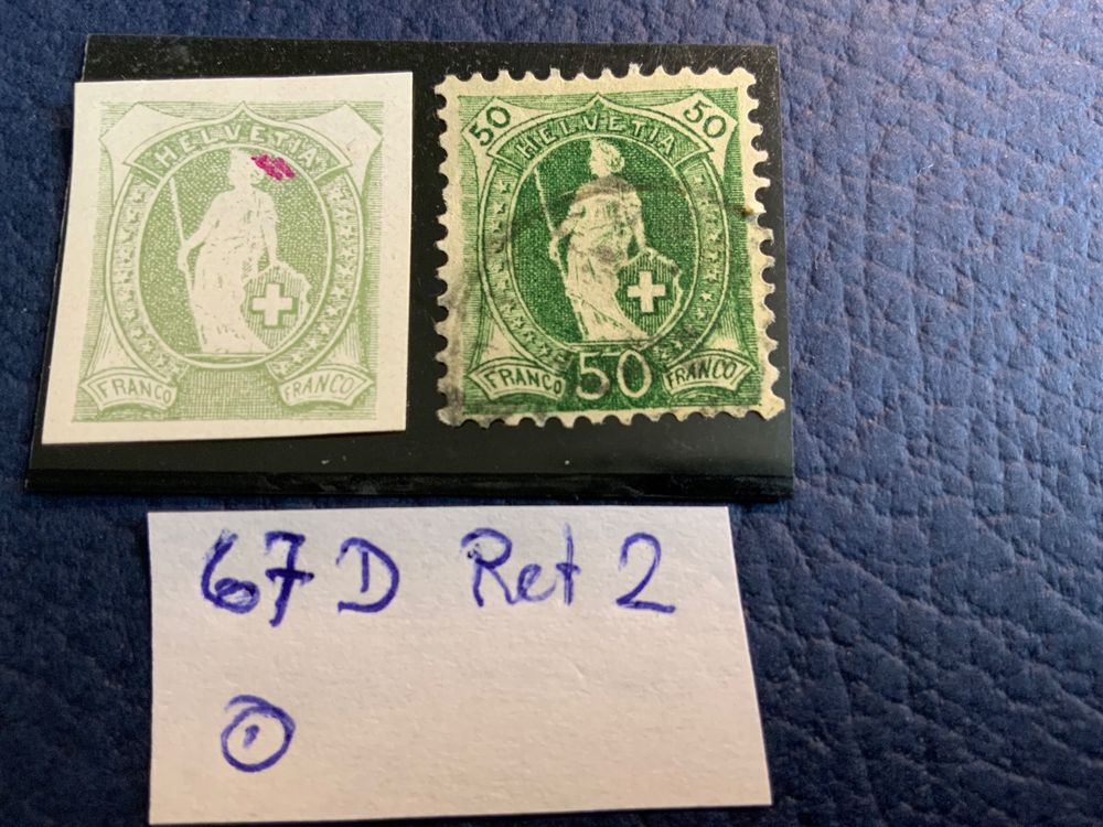 Briefmarken Schweiz Stehende Helvetia 67D Ret.2 O (Gebraucht) in Binningen für CHF 1 – mit ...