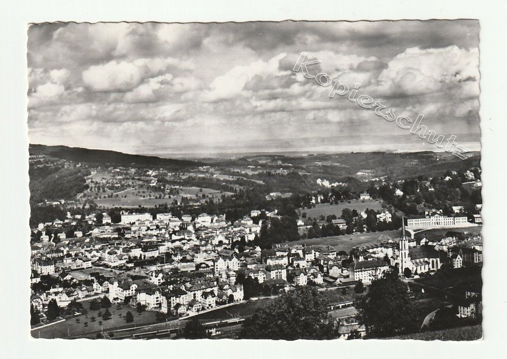 St. Gallen, West mit Kaserne, 1960 (AK mit Leich Falten) (Gebraucht) in ...