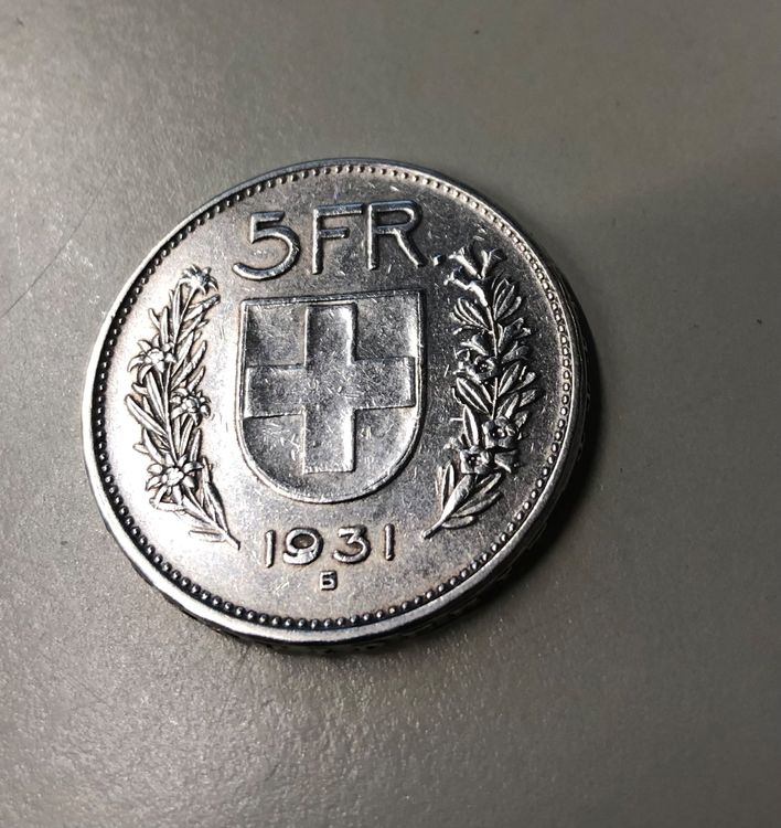 5 Franken 1931 - Silber (Gebraucht) in Lausen für CHF 8 – mit Lieferung auf Ricardo kaufen