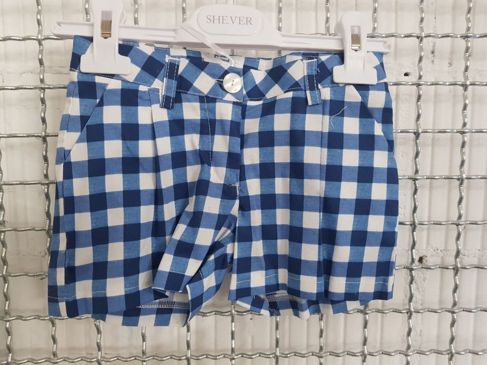 Neue blauweiss karierte kurze Hose Gr. 2 / 92 von Fun & Fun (Neu und ...