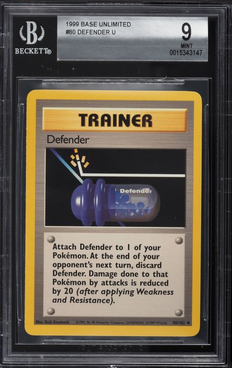1999 POKEMON BASE SET DEFENDER #80 BGS 9 MINT | Kaufen auf Ricardo