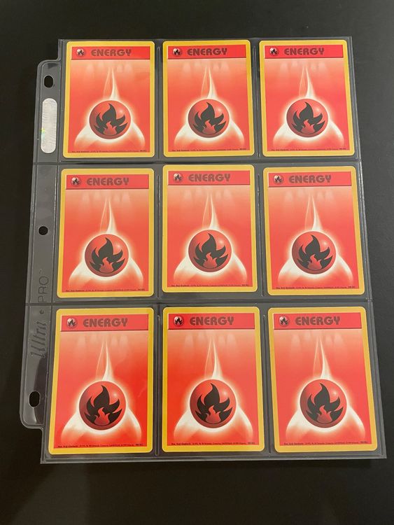 9 x Fire Energy Base Set 1999 98/102 | Kaufen auf Ricardo