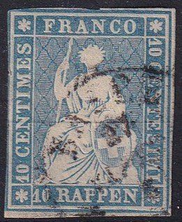 Strubel 23A mit seltenem Ortsstempel "BASEL" (Gebraucht) in Samnaun-Compatsch für CHF 12 – mit ...