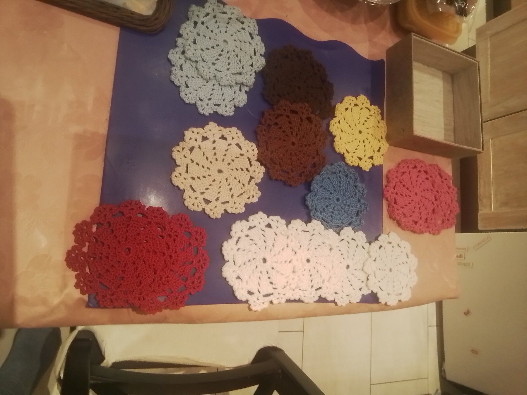 15 Vintage gehäkelte Untersetzer für Wein-od. Trinkgläser (Neu (gemäss ...