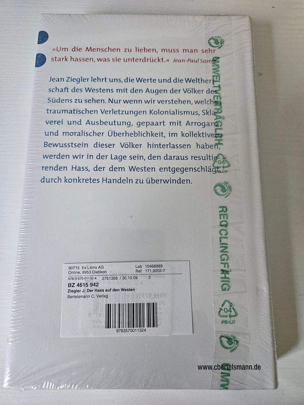 Jean Ziegler: Der Hass auf den Westen, neu & original! (Neu und ...