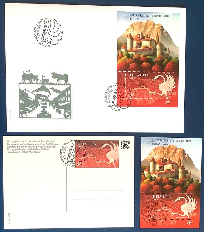 2009 FDC Postkarte Block Tag der Briefmarke Bulle - Gruyere (Neu ...